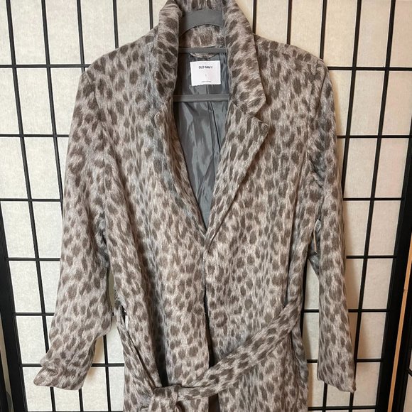 Old Navy | Jackets & Coats | Old Navy Wool Jacket Leopard Large | Poshmark
